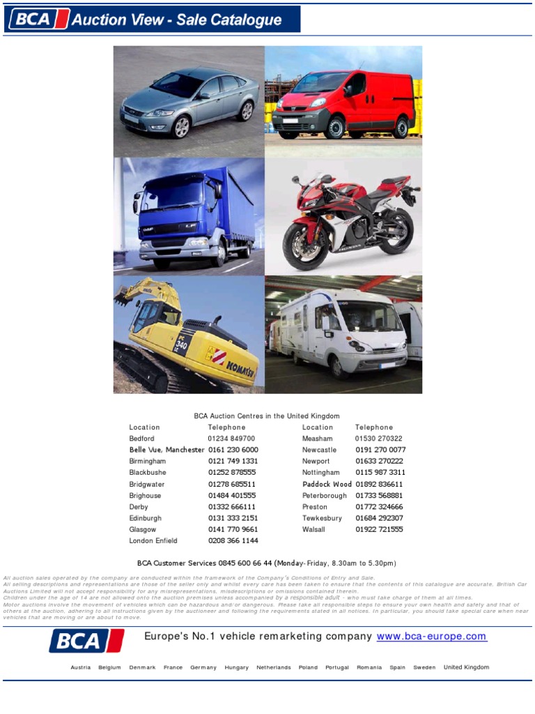 BCA Auction Centres in The United Kingdom | PDF | Audi | Luxury Vehicles