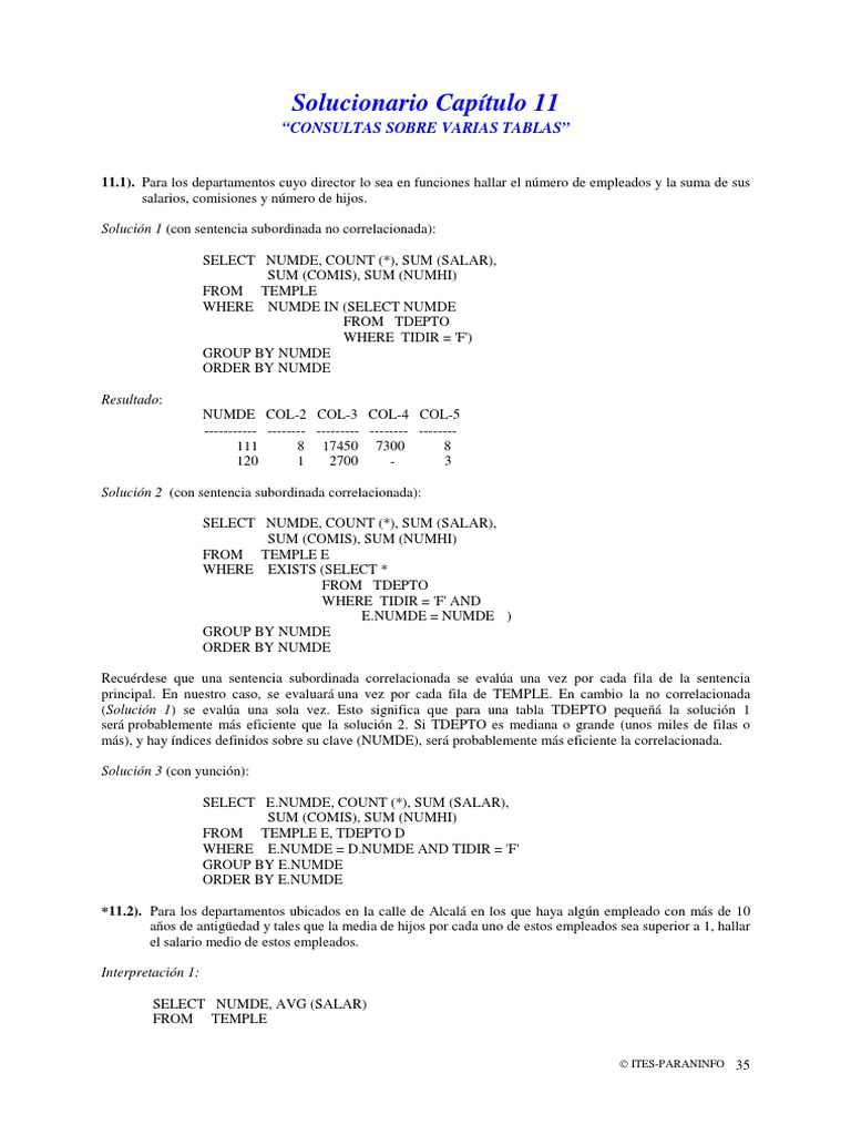 Consultas SQL para Análisis de Empleados | PDF | SQL | Base de datos ...