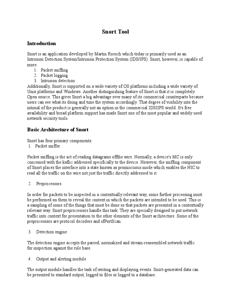 SNORT Tool | PDF | Installation (Computer Programs) | Command Line Interface