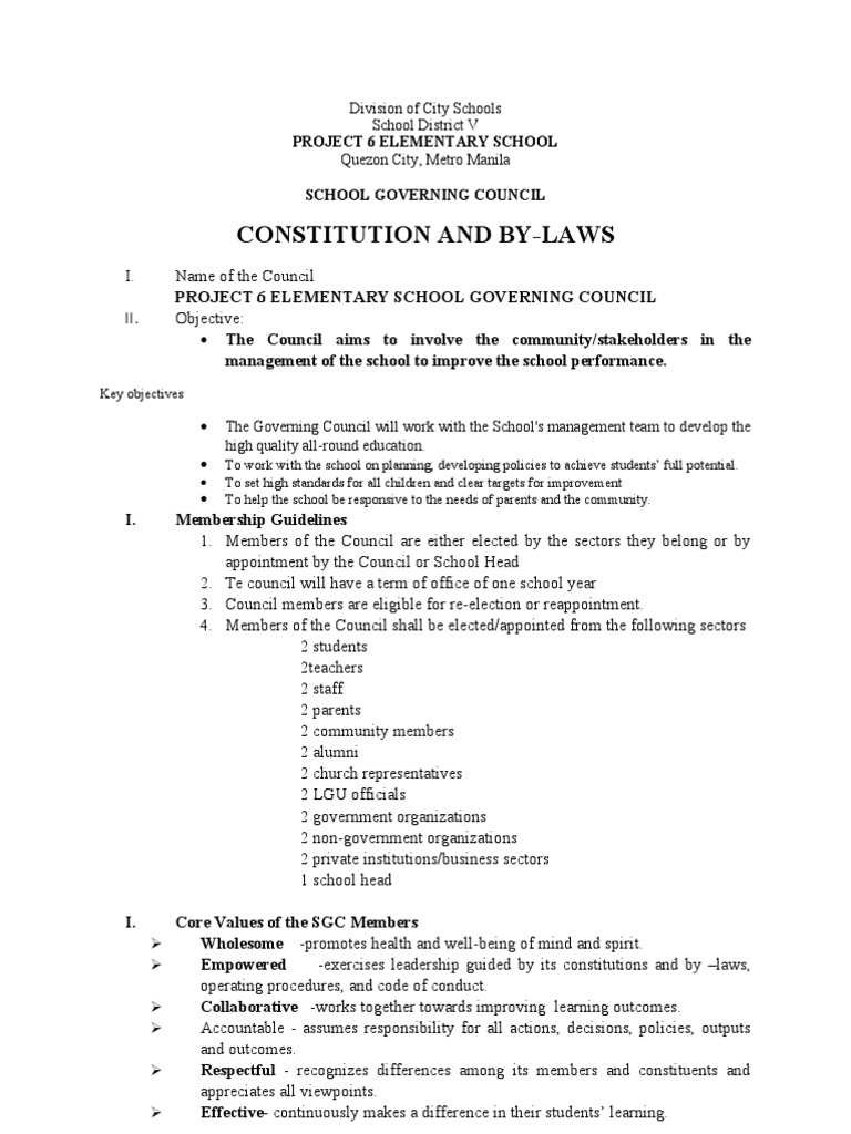 SGC by Laws | PDF | Chairman | Quorum