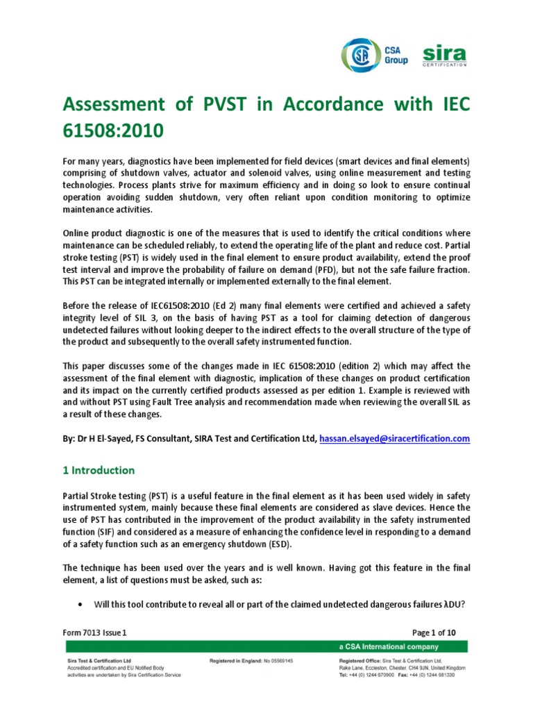 PARTIAL STROKE TEST | Systems Engineering | Safety