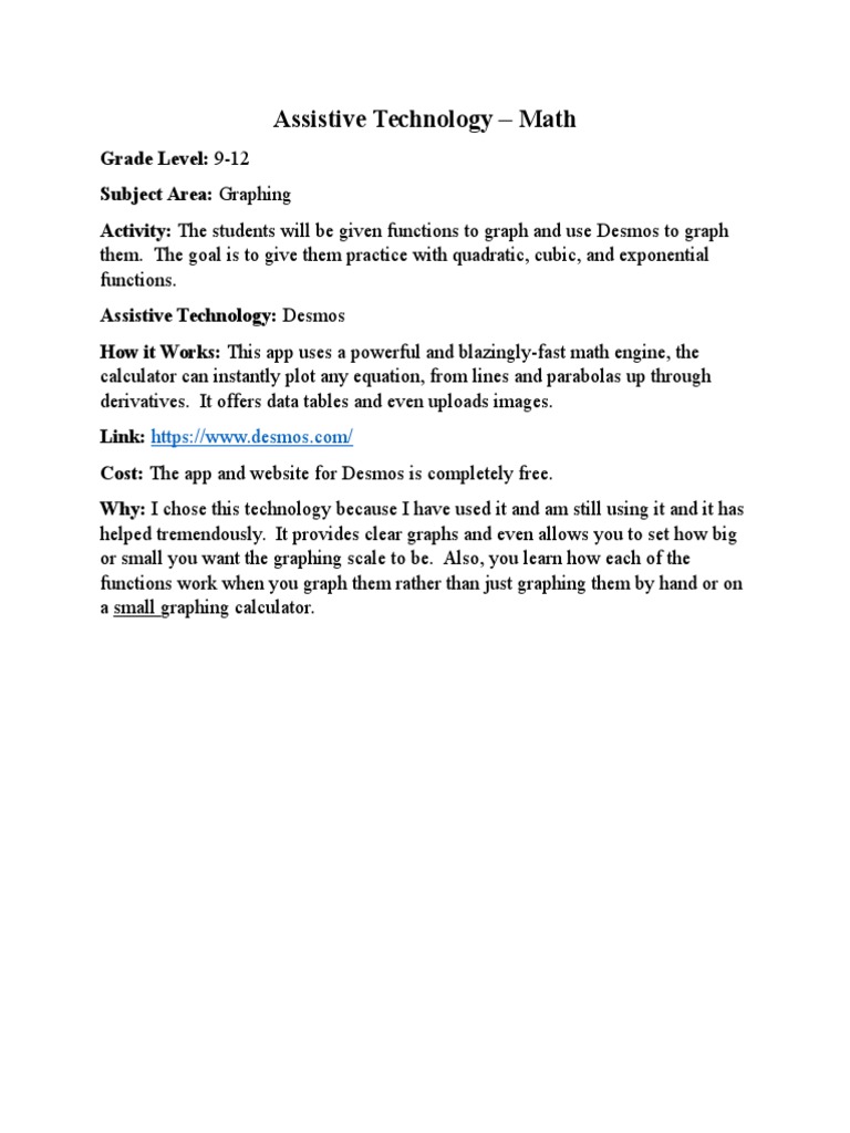 Assistive Technology Lesson | PDF