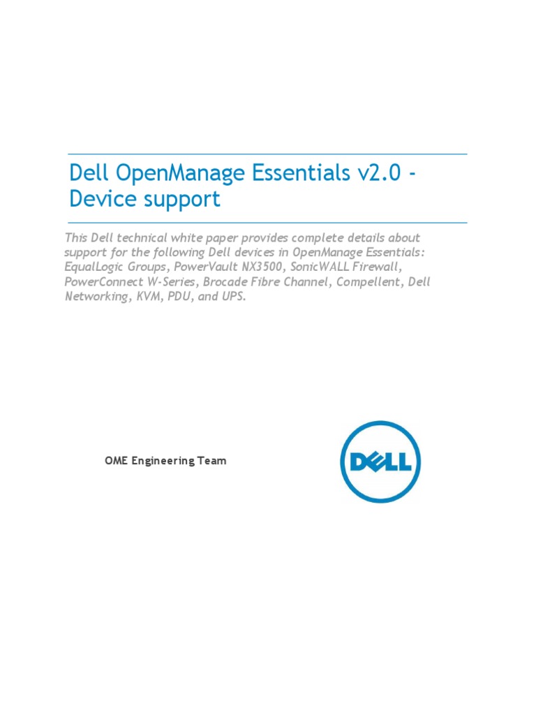 Dell OpenManage Essentials Device Support PDF | Download Free PDF ...
