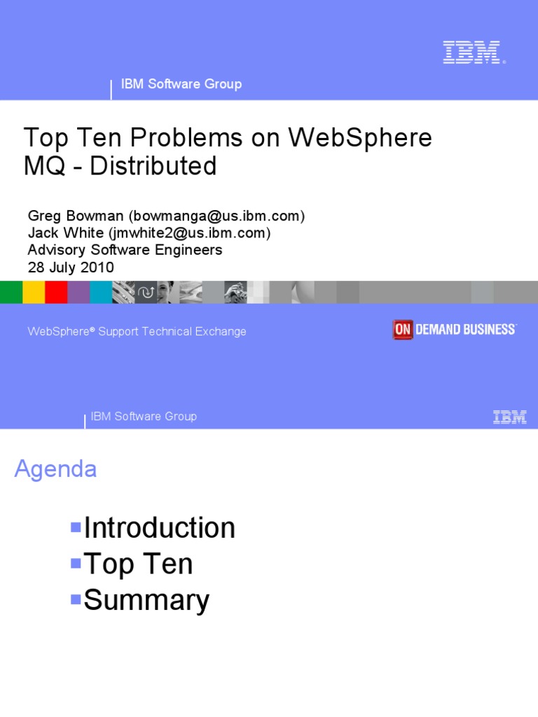 Top Ten Problems In Mq Pdf Component Object Model Java Programming Language