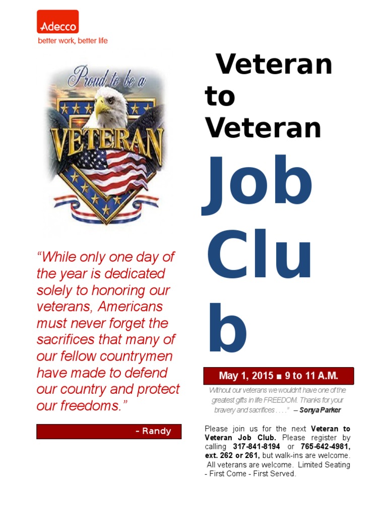 Veteran To Veteran: Job Clu B | PDF | Career & Growth | Social Science