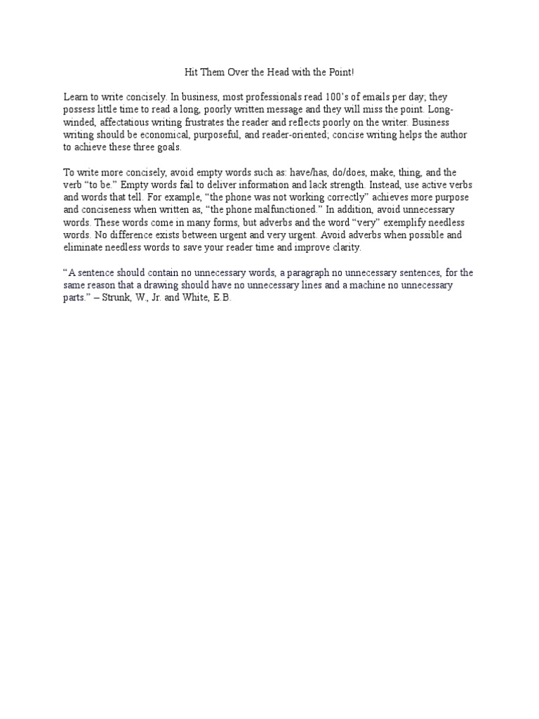 Concise Writing for Business Pros | PDF
