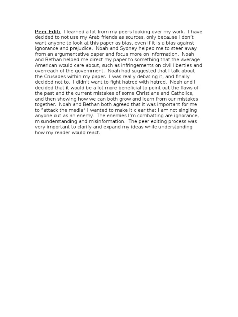 Insights from Peer Editing Process | PDF