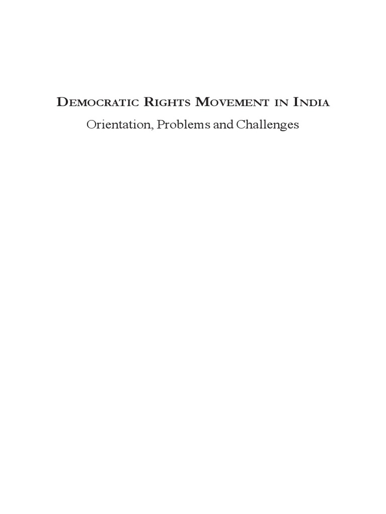 Democratic Rights Movement in India - Papers | PDF | Right Wing ...