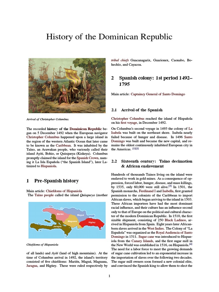 Dominican Republic: A Historical Overview | PDF | Dominican Republic ...