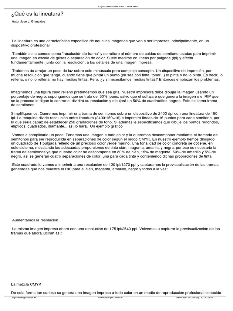 LINEATURA | PDF | Resolución de pantalla | Color