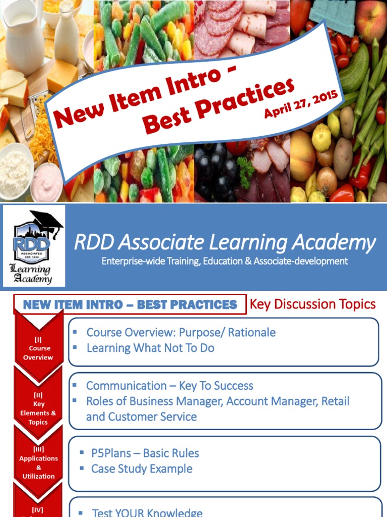 RDD Learning Academy - Best Practices | PDF | Retail | Logistics