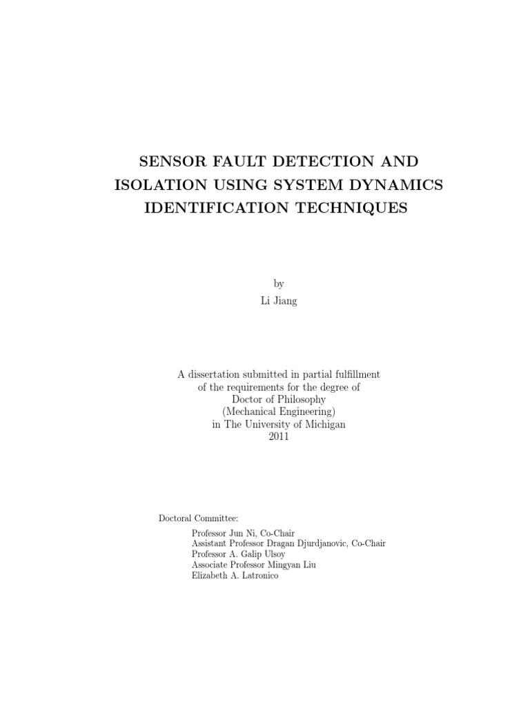 Sensor Fault Detection Pdf Kalman Filter Sensor