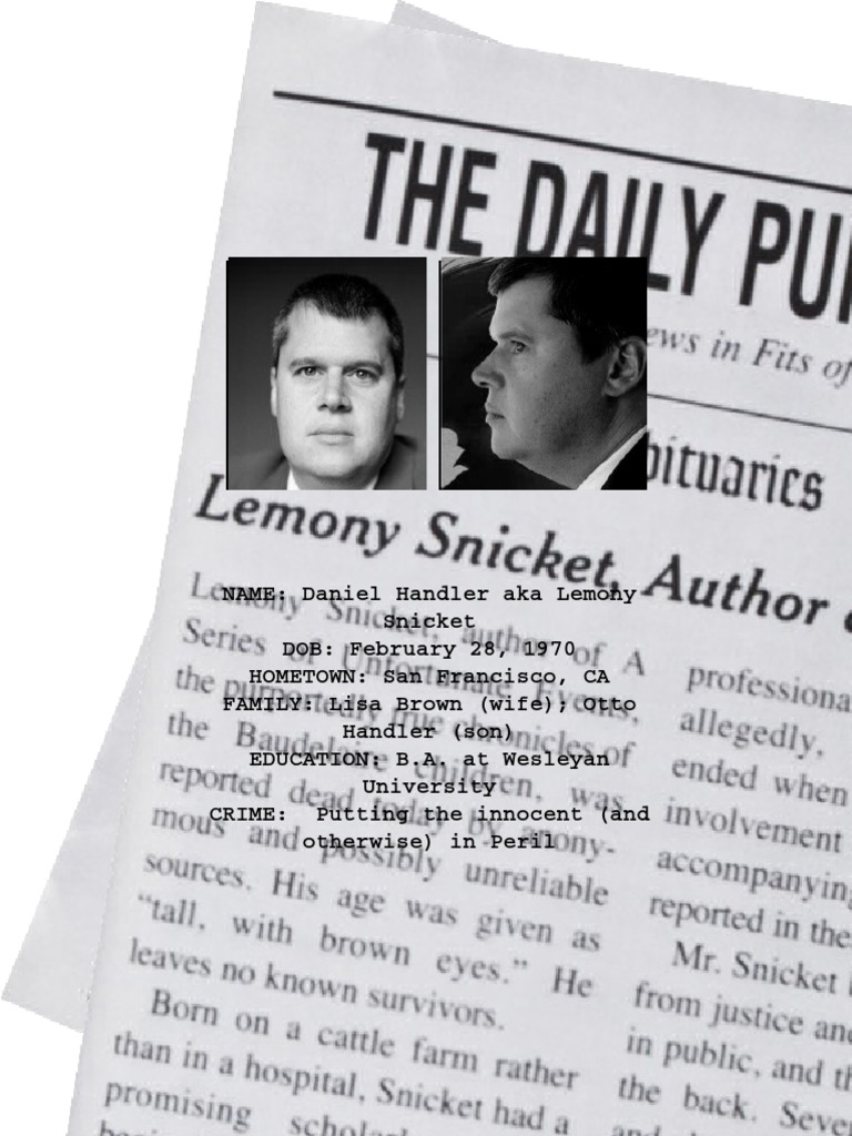 Daniel Handler: Lemony Snicket's World | PDF | Daniel Handler | Lemony ...