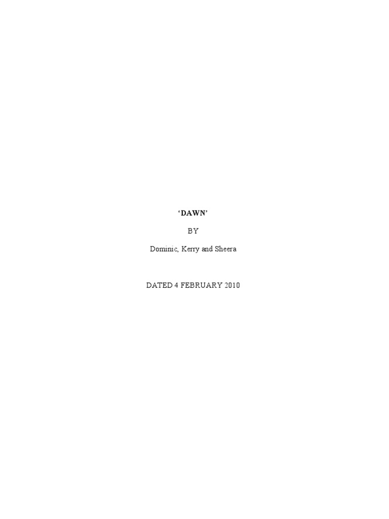Dawn Script | PDF