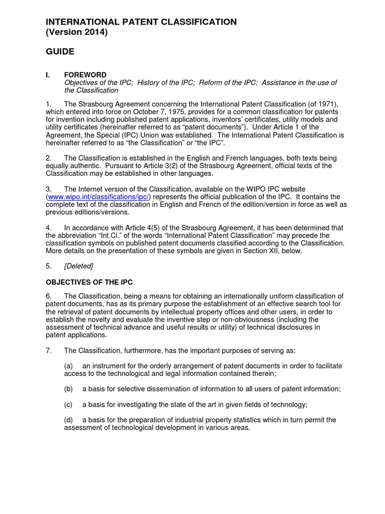 International Patent Classification (Version 2014) Guide | PDF ...