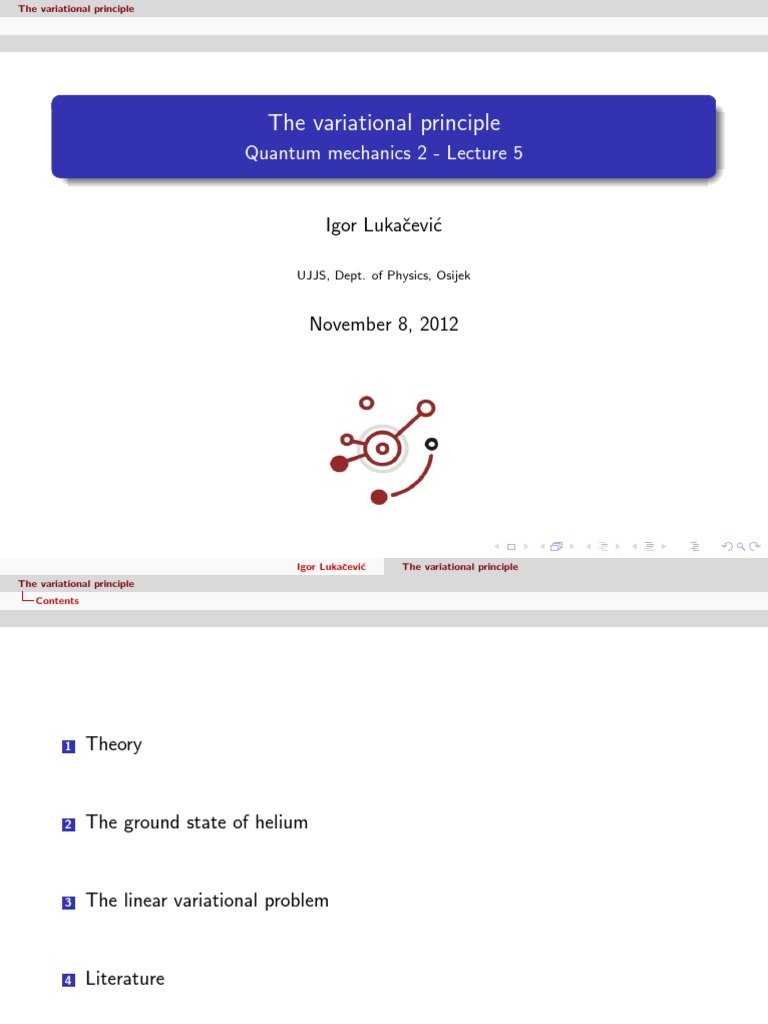 Lecture 5 Variational Principle | PDF | Calculus Of Variations ...
