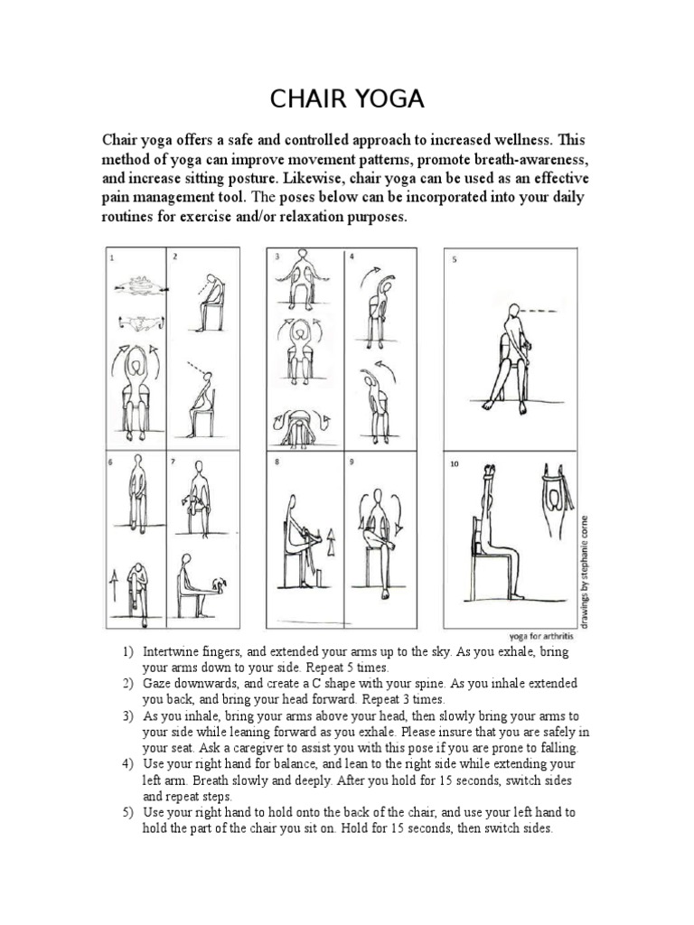 Chair Yoga Handout | PDF | Hand | Breathing
