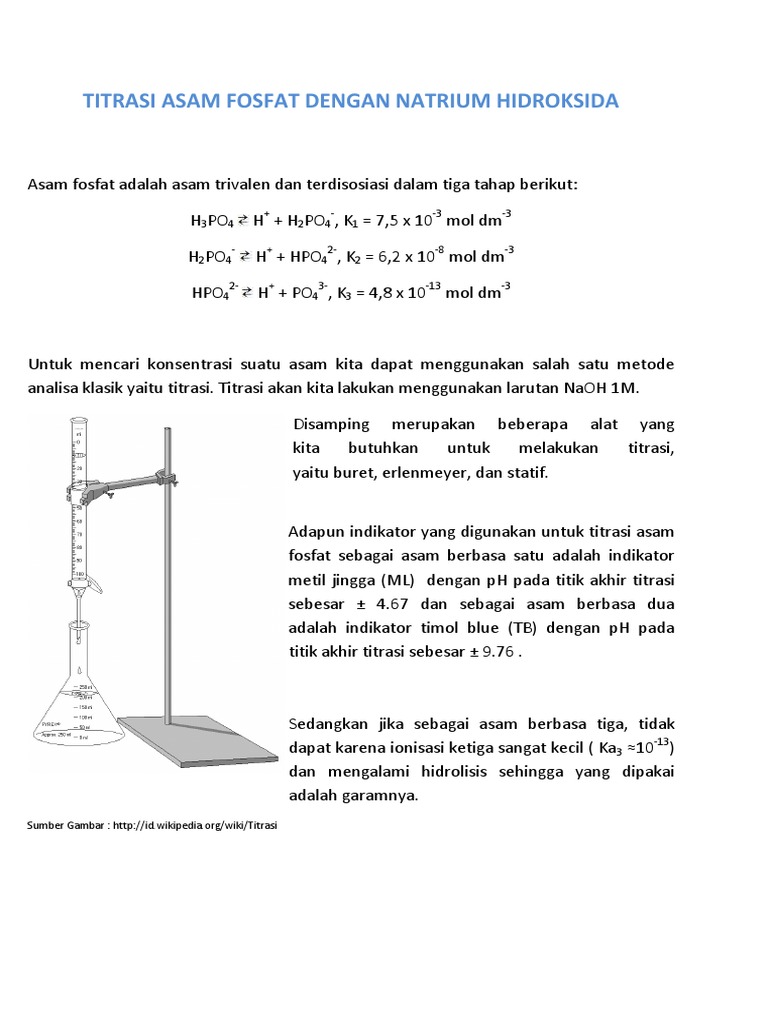 Titrasi Asam Fosfat Dengan Natrium Hidroksida | PDF