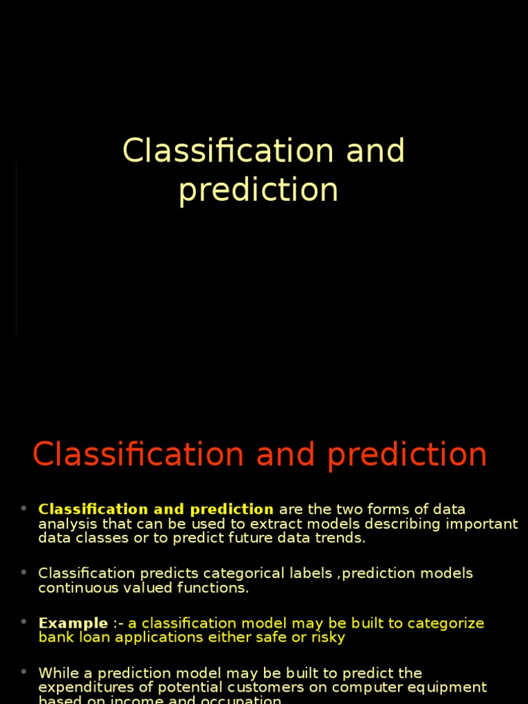Classification And Prediction Pdf Statistical Classification Bayesian Inference