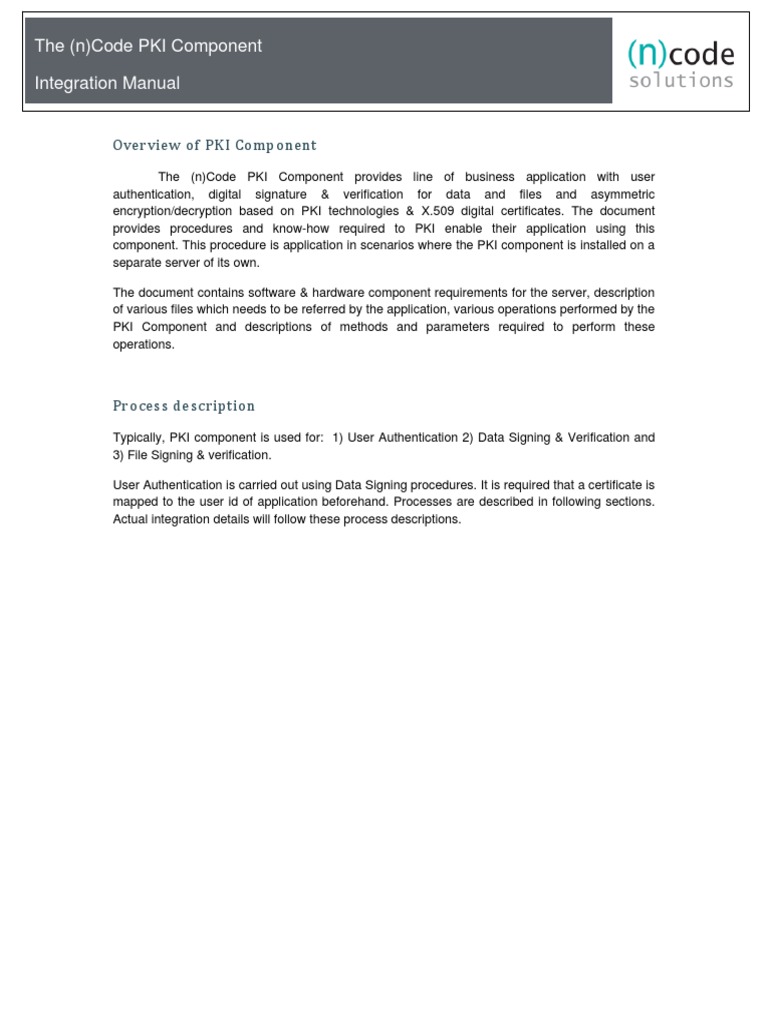 Document of PKI Component | PDF | Public Key Certificate | Authentication