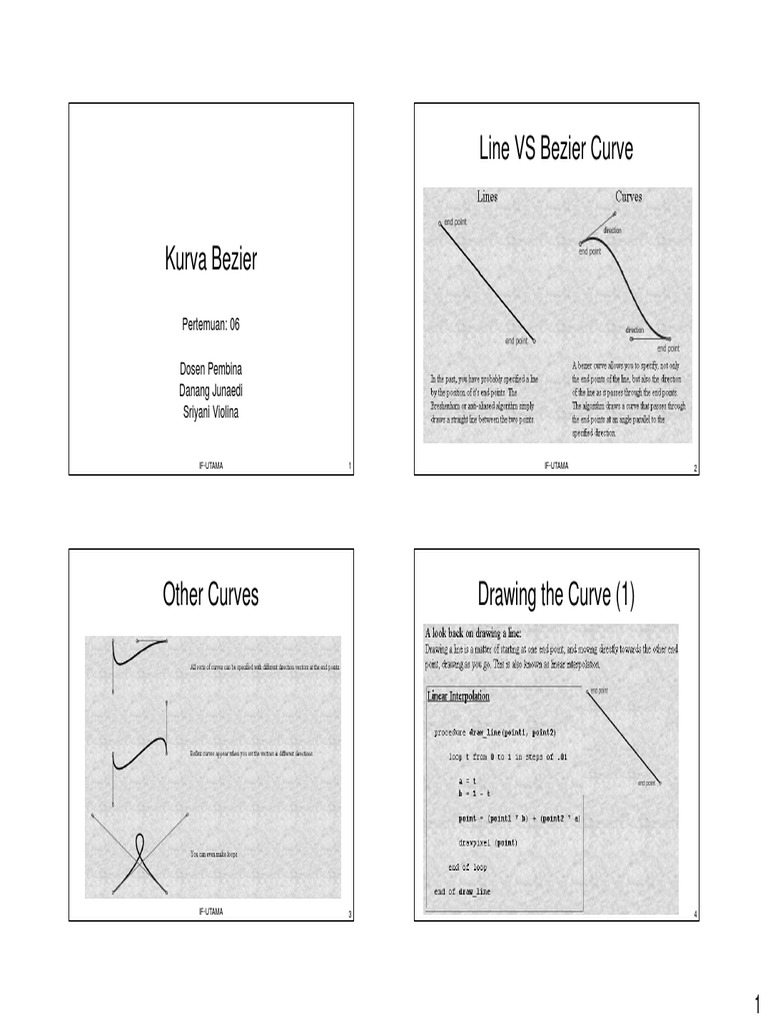 Kurva Bezier Dan Algoritma De Casteljau Pdf Topologi Diferensial