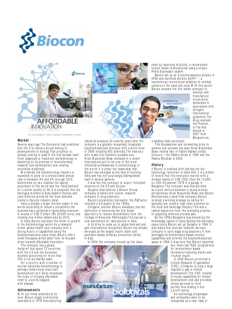 Biocon | PDF | Clinical Medicine | Life Sciences
