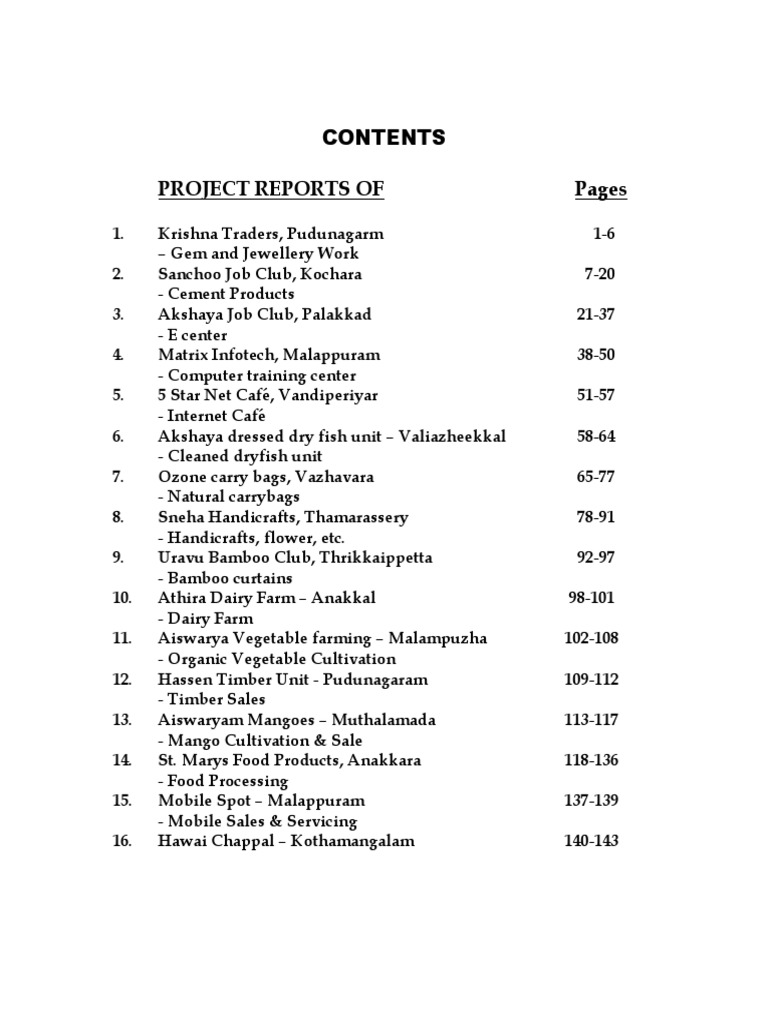 12 Format of Project Report | PDF | Entrepreneurship | Concrete