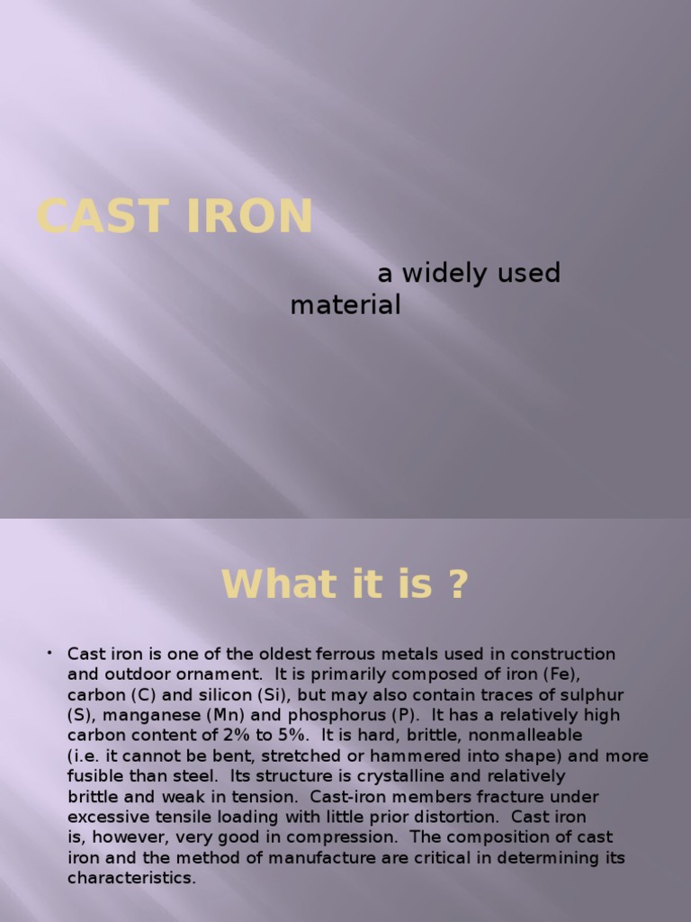 Cast Iron: A Widely Used Material | PDF | Cast Iron | Iron