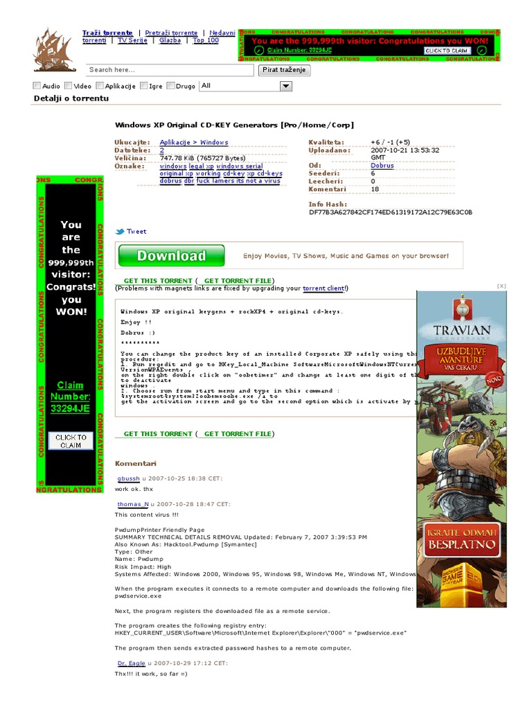 Windows XP Original CD-KEY Generators (Pro - Home - Corp) (Download ...