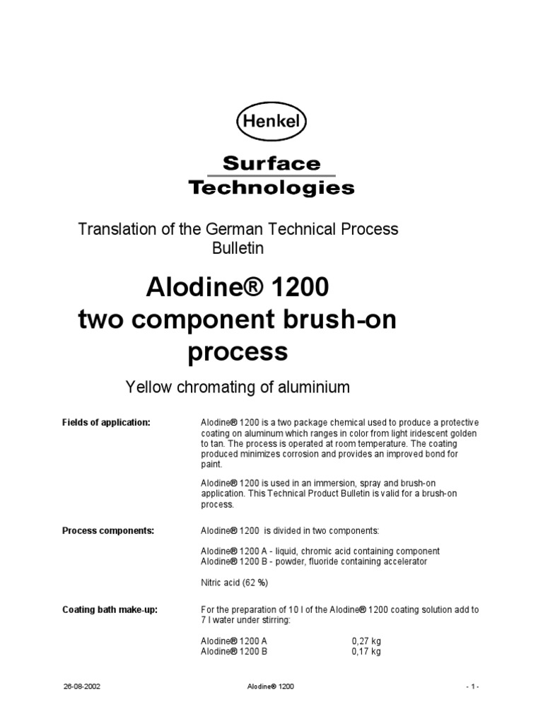 ALODINE 1200 | Chemistry | Industrial Processes