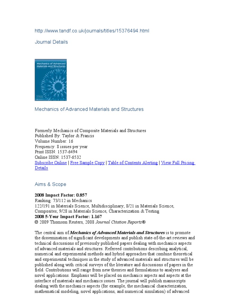 Journal Details: Subscribe Online Free Sample Copy Table of Contents ...