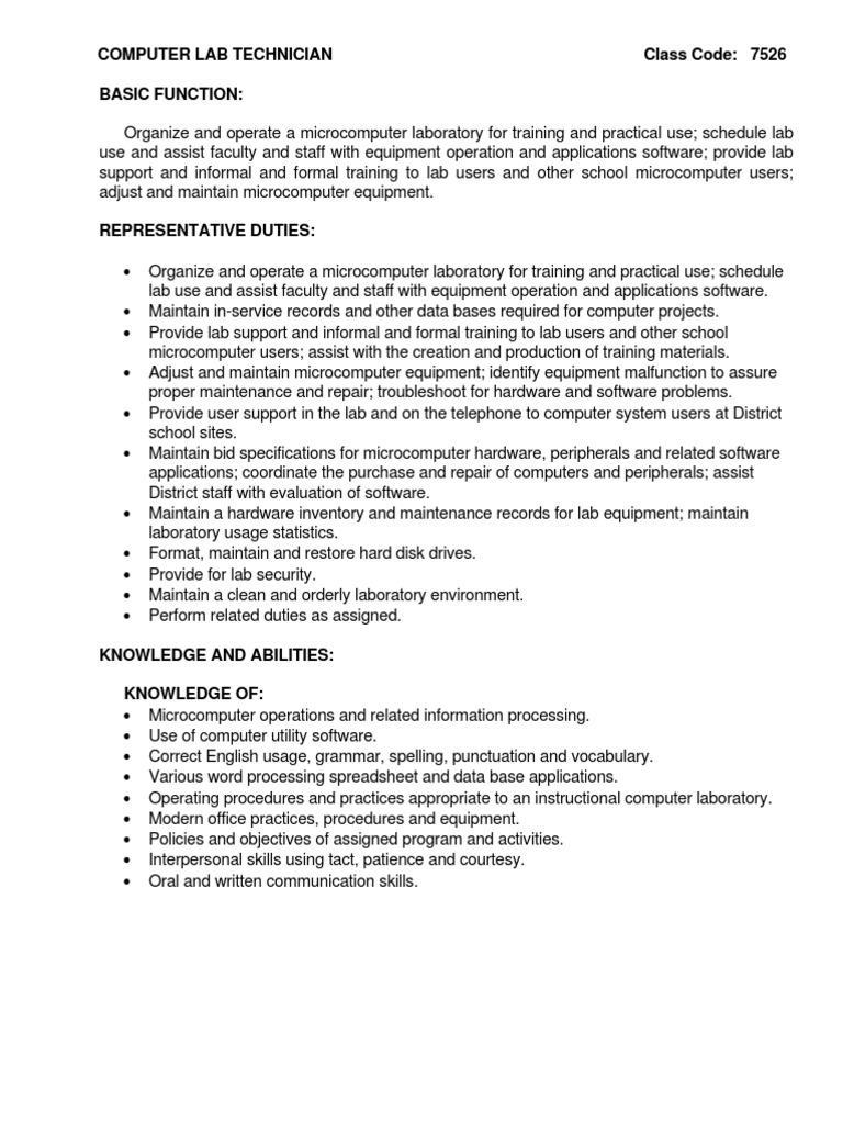 Supporting Computer Users: The Essential Duties of a Computer Lab ...