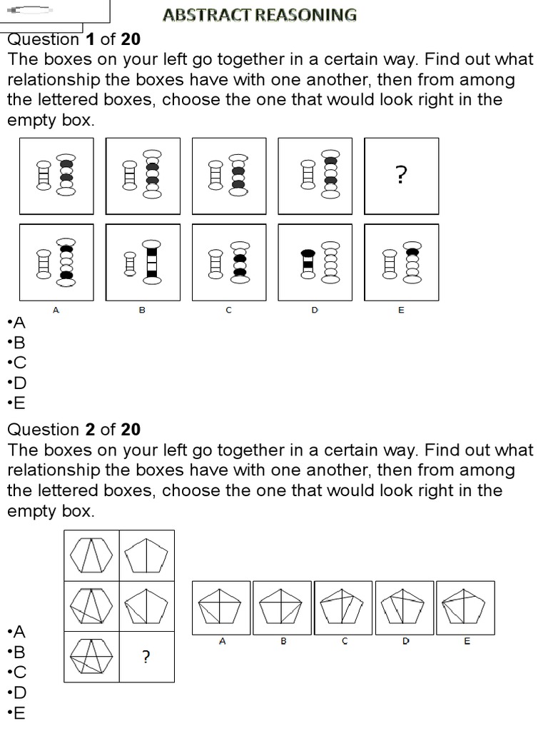 Abstract Reasoning | Mathematics | Leisure