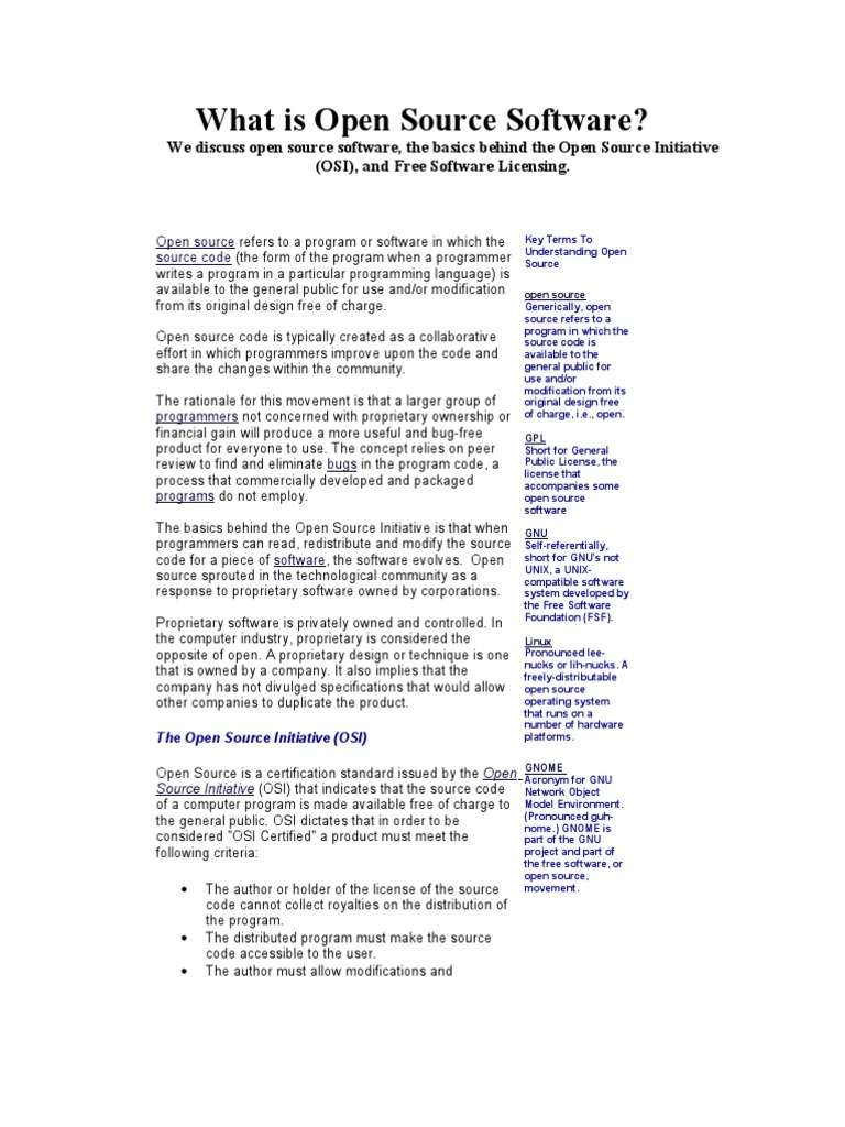 What Is Open Source Software | PDF | Public Key Cryptography | Free ...