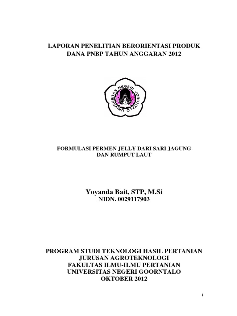 Formulasi Permen Jelly Dari Sari Jagung Dan Rumput Laut | PDF