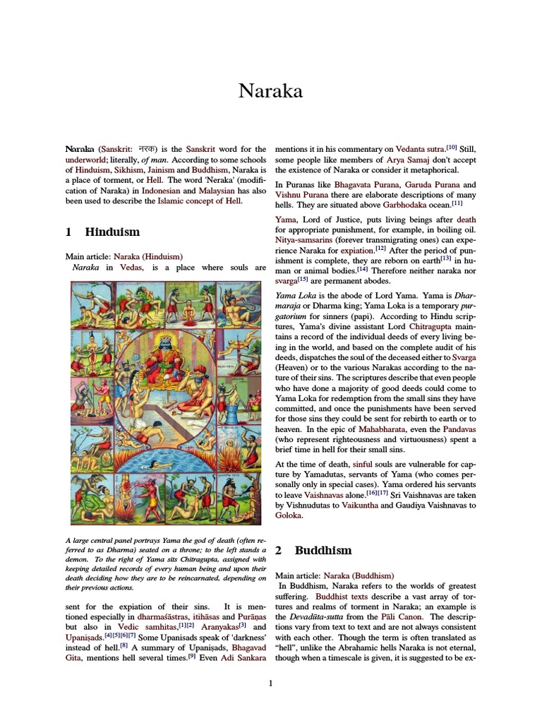 Naraka: 1 Hinduism | PDF | Religious Comparison | Hindu Literature