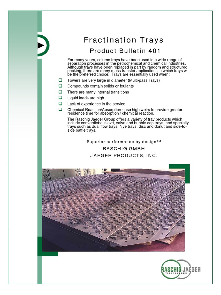 CATÁLOGO: Info Raschig-Jaeger Tray Technology-401 | PDF