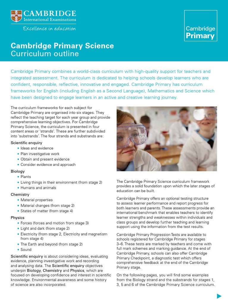 Cambridge Primary Science Curriculum Framework | Download Free PDF ...