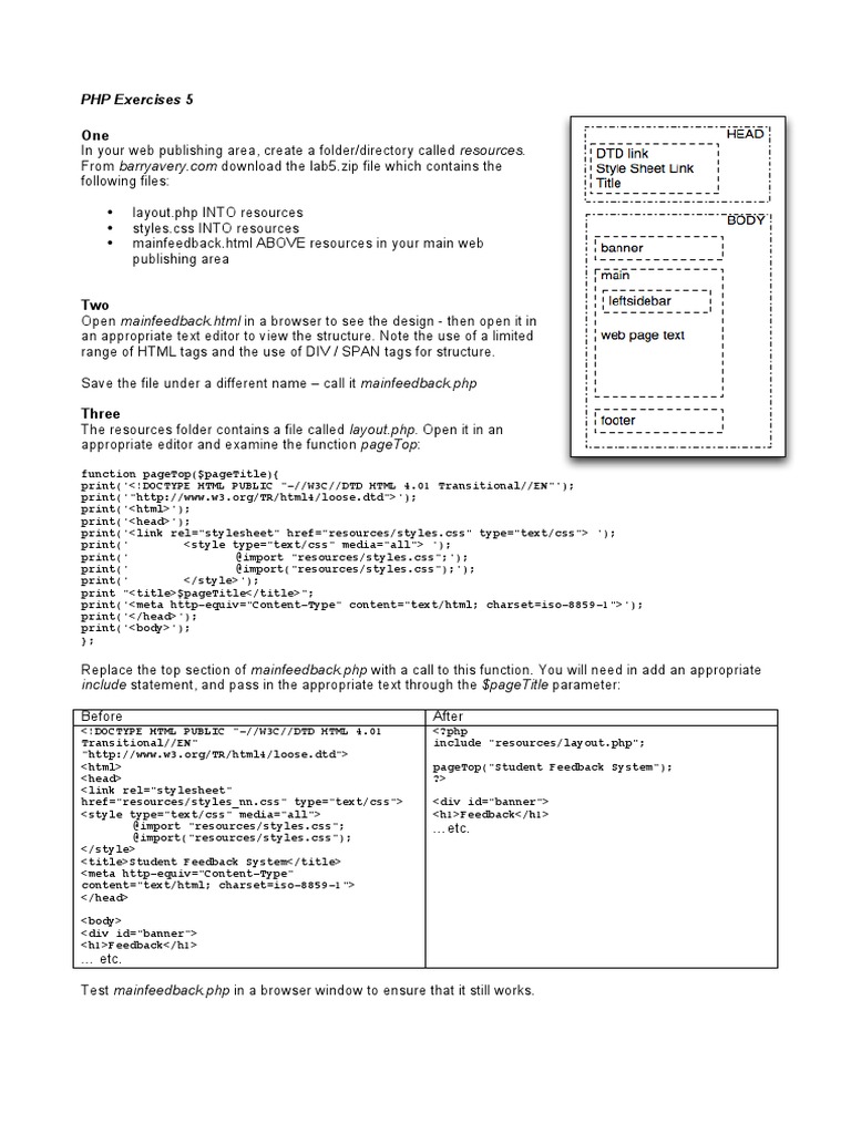 PHP Exercises 5 | PDF | Cascading Style Sheets | Html