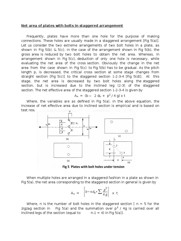 Net Area in Staggered Arrangement | PDF | Science & Mathematics