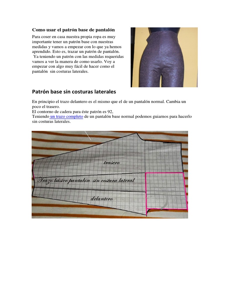 Cómo usar el patrón base de pantalón | PDF | Pantalones | Bota