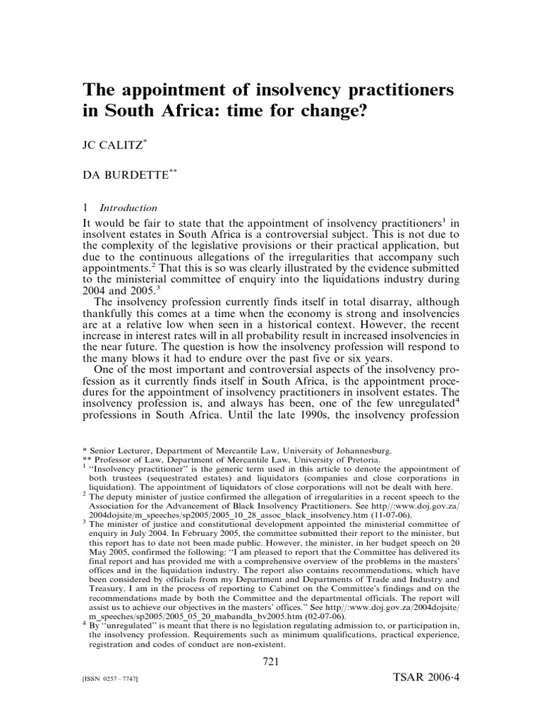 Insolvensie Art | PDF | Insolvency | Bankruptcy