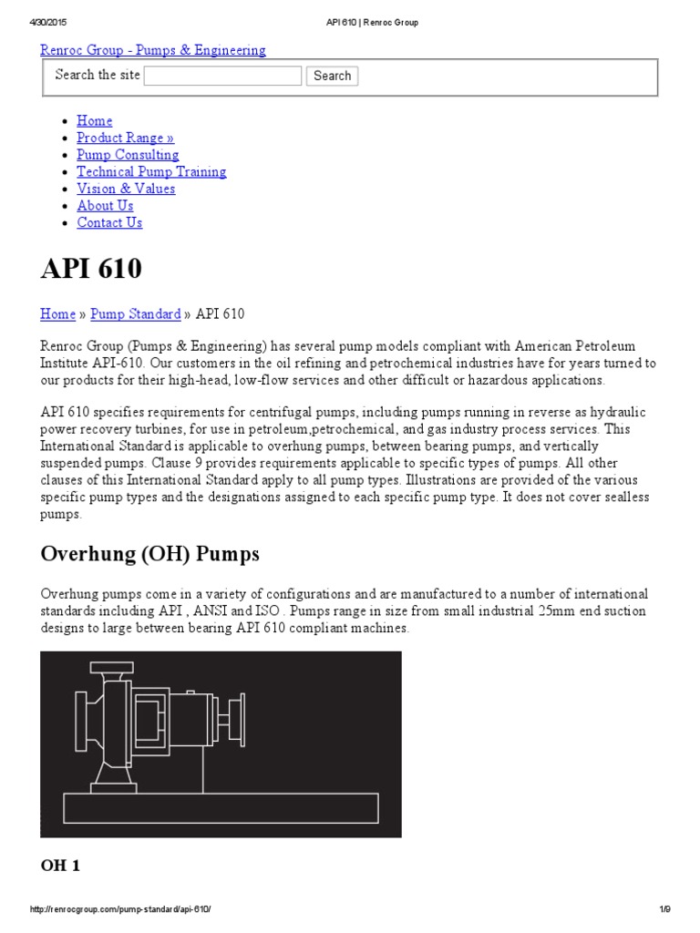 API 610 - Renroc Group | PDF | Bearing (Mechanical) | Pump