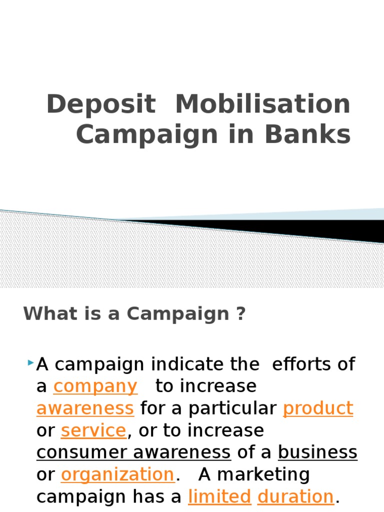 Deposit Mobilisation Campaign Strategies | PDF | Direct Marketing ...