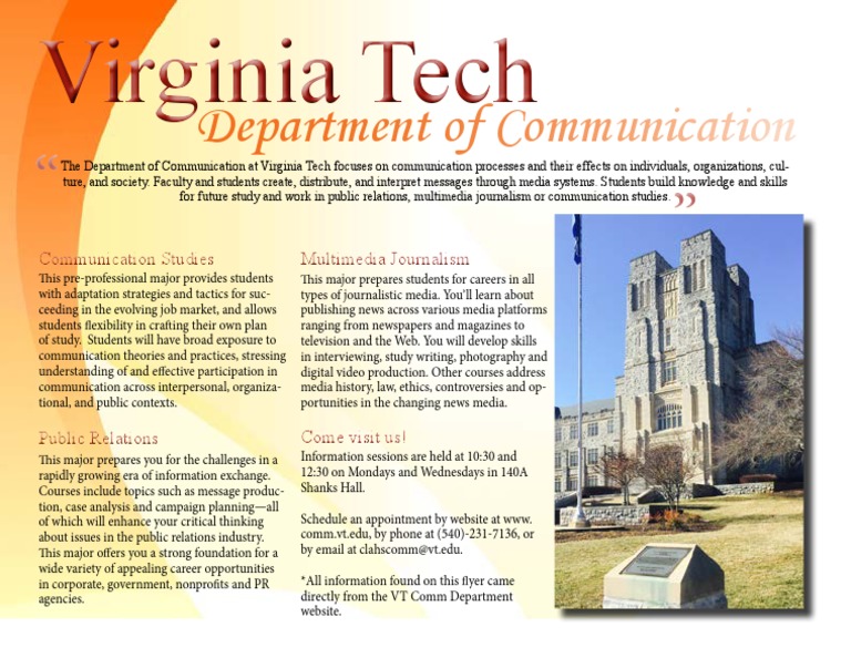 Virginia Tech Communication Programs Overview | PDF