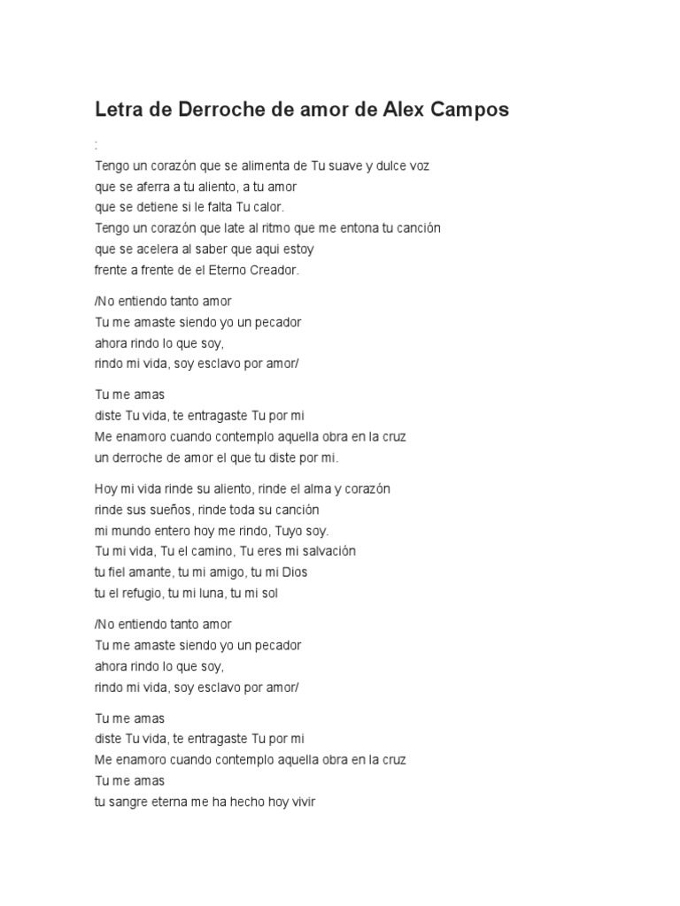 Letra Nueva Alex Campos 2015 | PDF