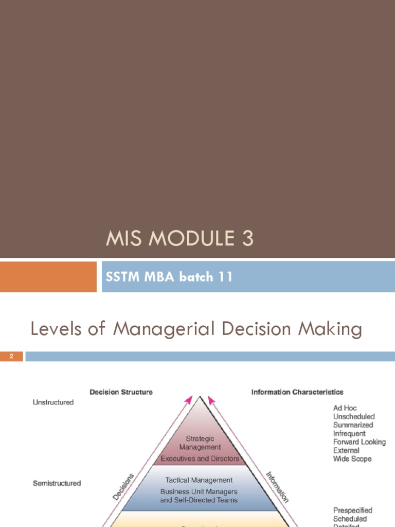 MIS Module 3 Lecture Notes | PDF | Decision Support System | Artificial ...