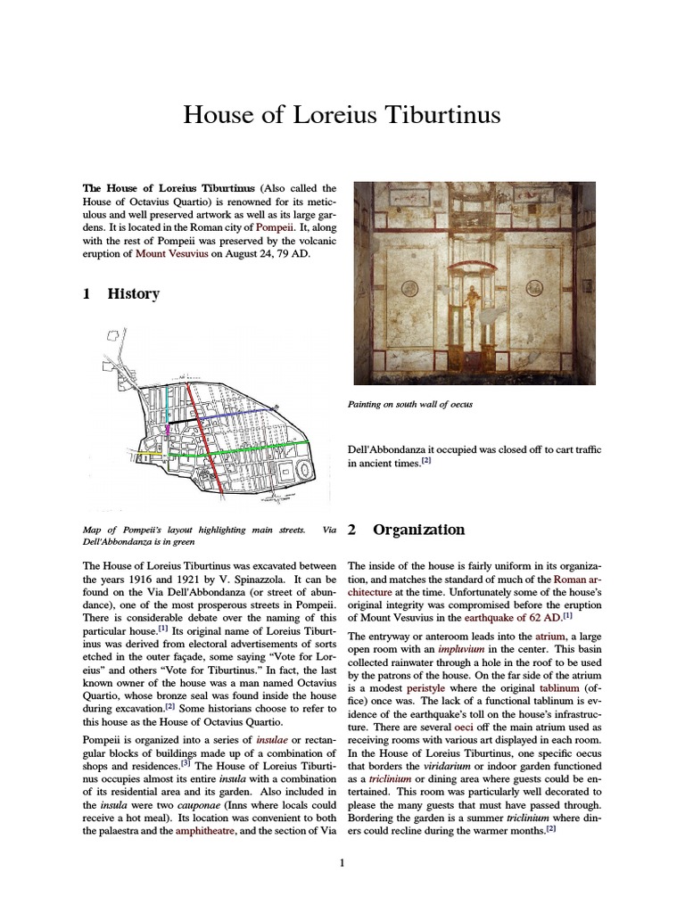 House of Loreius Tiburtinus | PDF | Art