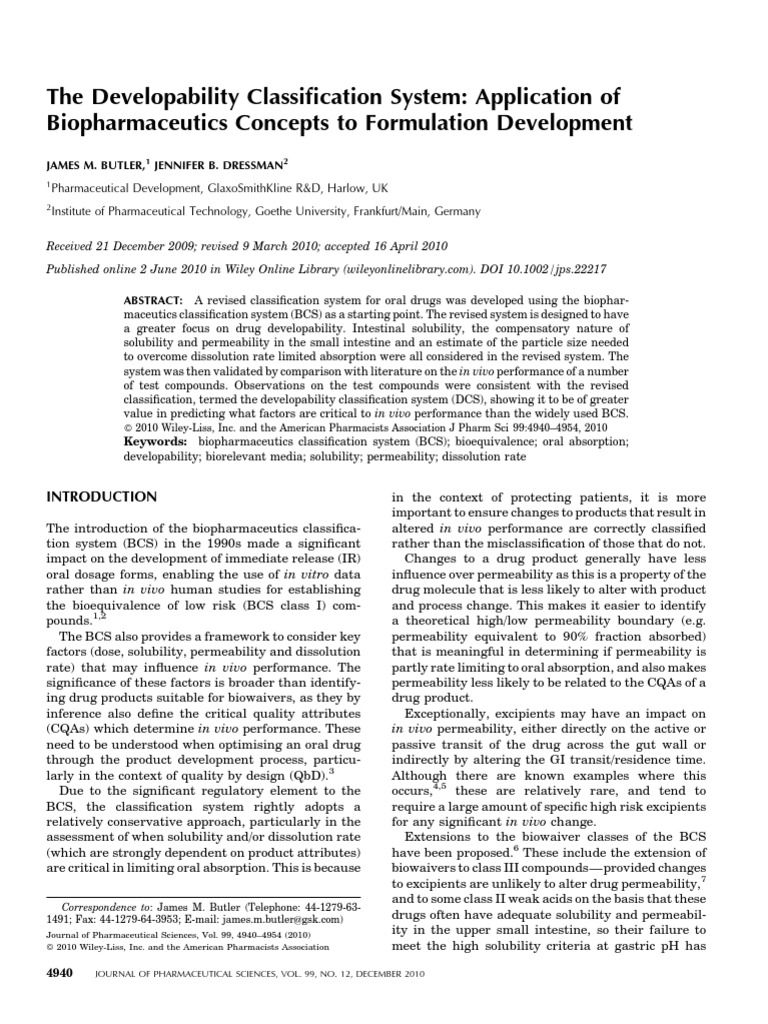 The Developability Classification System Application of ...