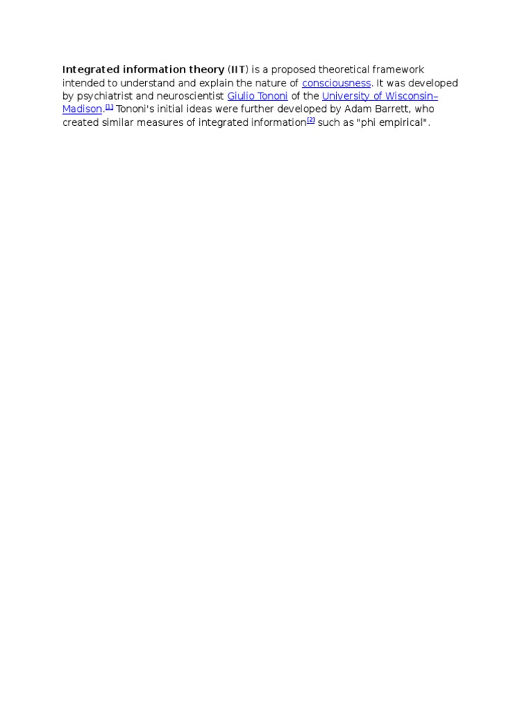 Integrated Information Theory | PDF